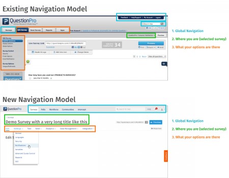 New navigation at QuestionPro | QuestionPro