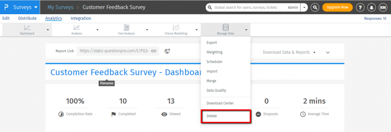 Generate Test Responses by Creating Dummy Reports | QuestionPro
