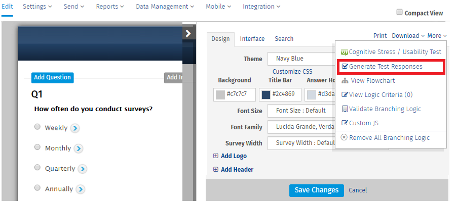 Generate Test Responses by Creating Dummy Reports | QuestionPro