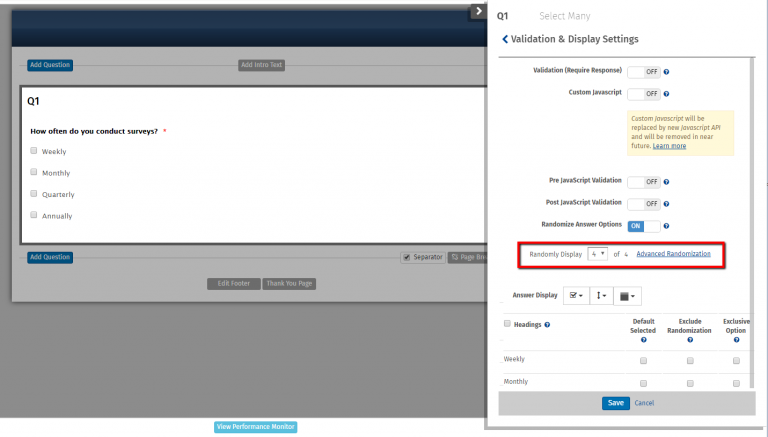 Updated Feature: Advanced Randomization | QuestionPro
