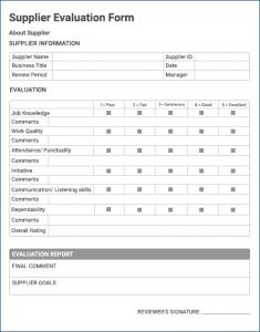 Supplier evaluation form- Examples with free templates | QuestionPro
