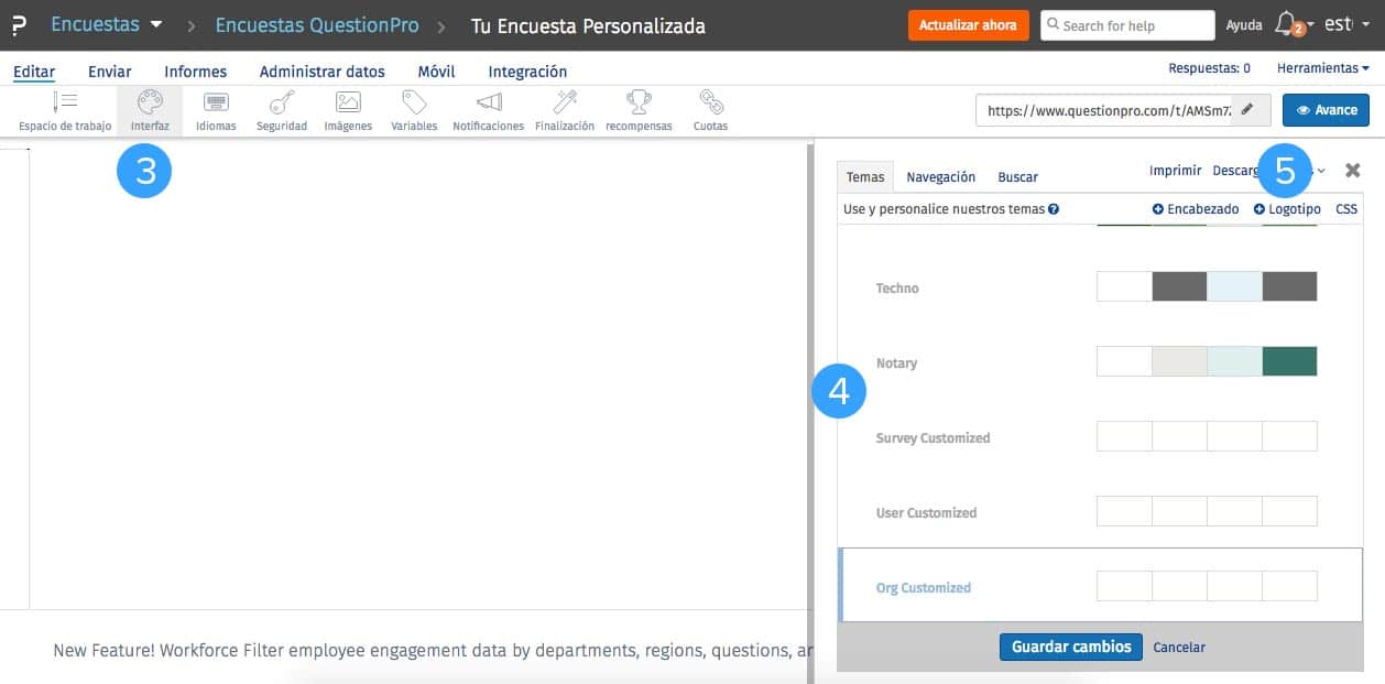 Encuestas personalizadas con logotipo y alineadas a tu marca | QuestionPro