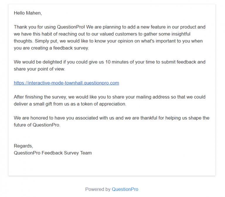 Email feedback | Collect feedback data via email | QuestionPro