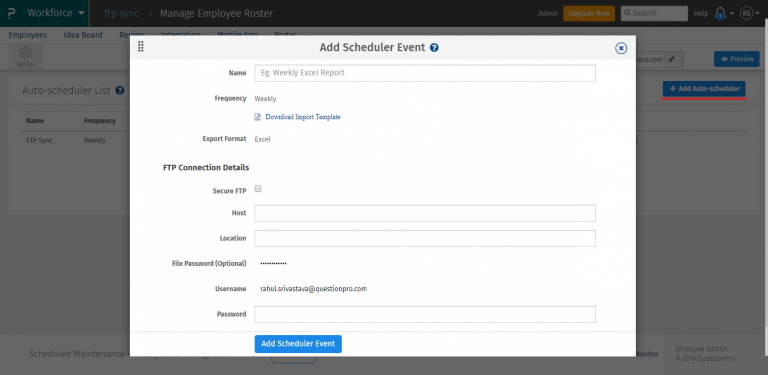 Workforce Feature Update: FTP Synchronization | QuestionPro
