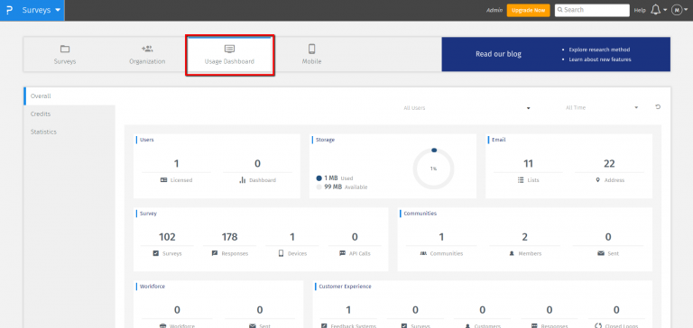 Track how you use our tool with the updated usage dashboard | QuestionPro