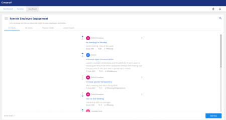 An interactive Idea board for your organization’s employee ideas ...