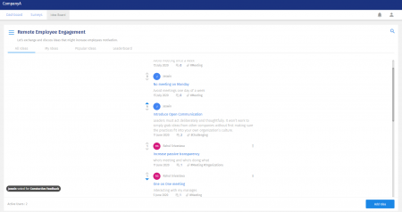 An interactive Idea board for your organization’s employee ideas ...