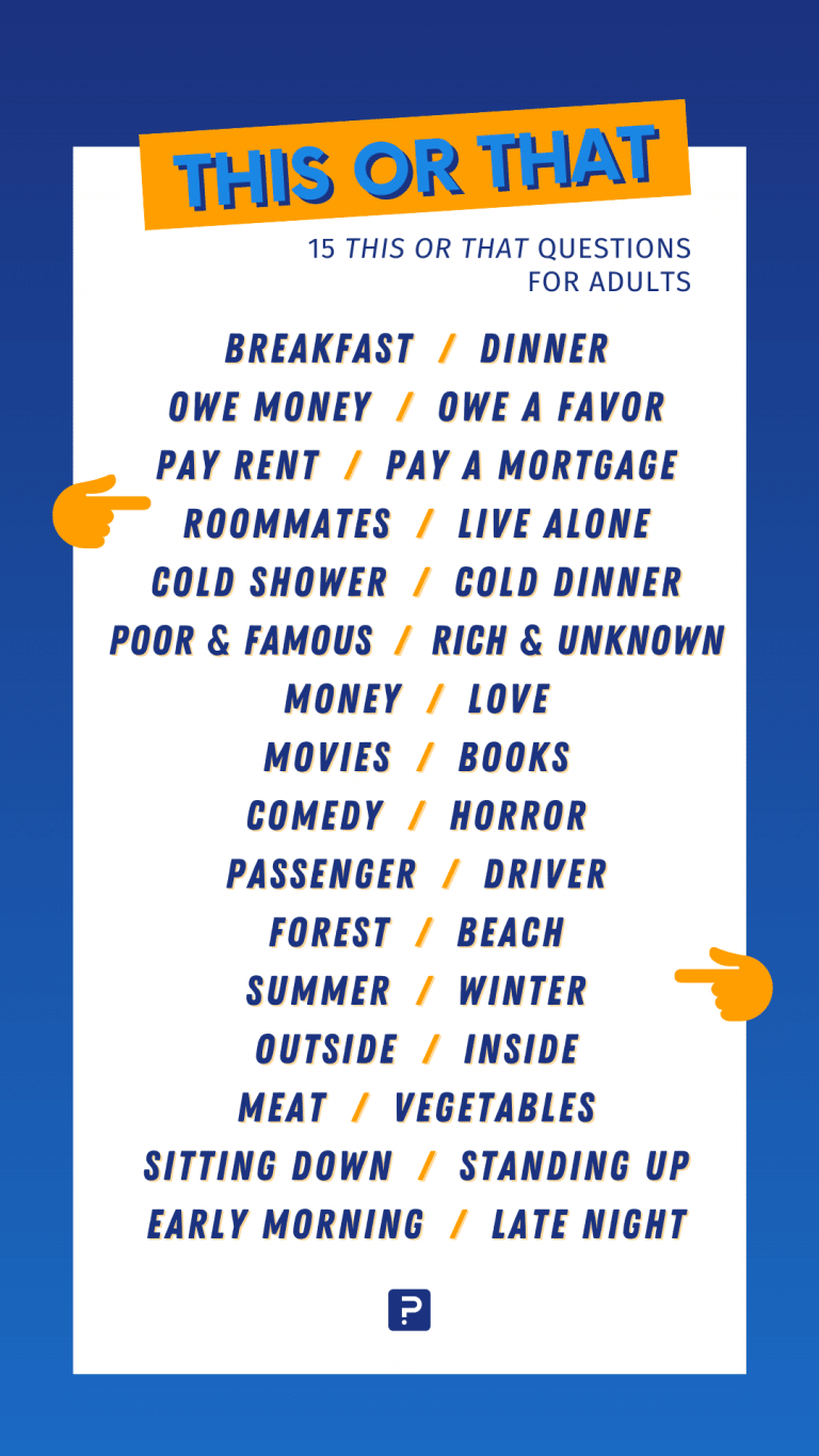 This or That Questions: How To Play + 200 Free Ideas