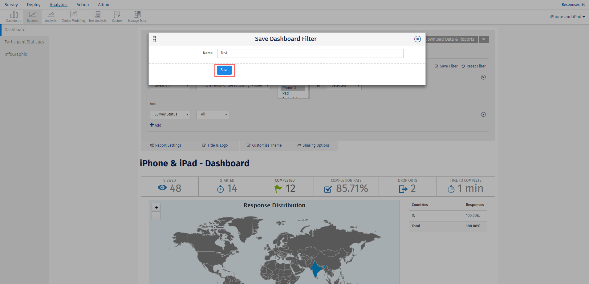 CX- Basic Dashboard Filter | QuestionPro Knowledge Base