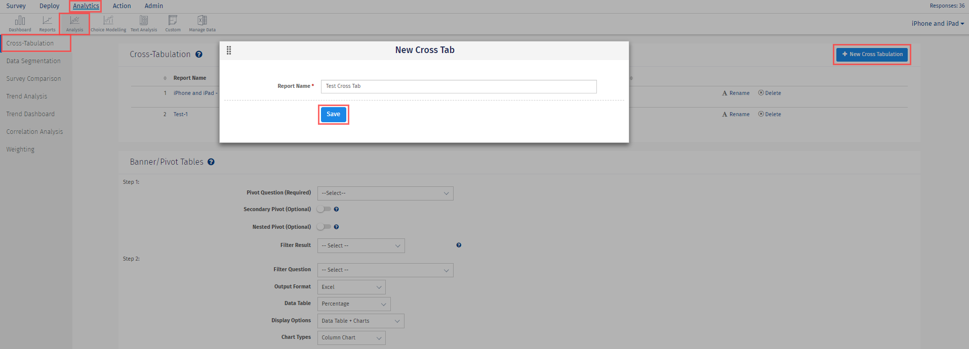 CX- Cross-tab Reports | QuestionPro Help Document