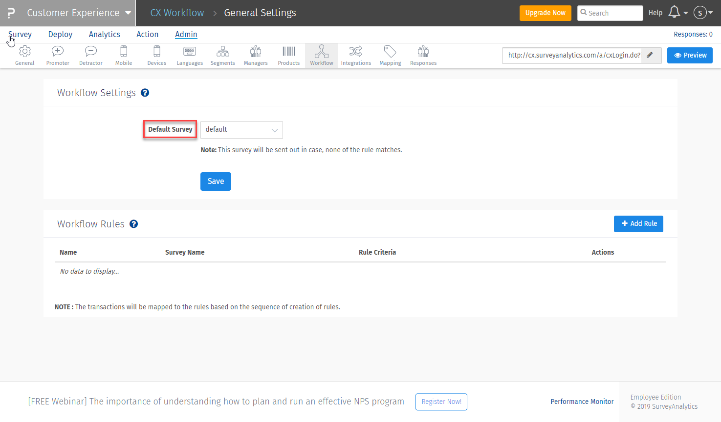 Reglas de flujo de trabajo de CX | QuestionPro Help Document