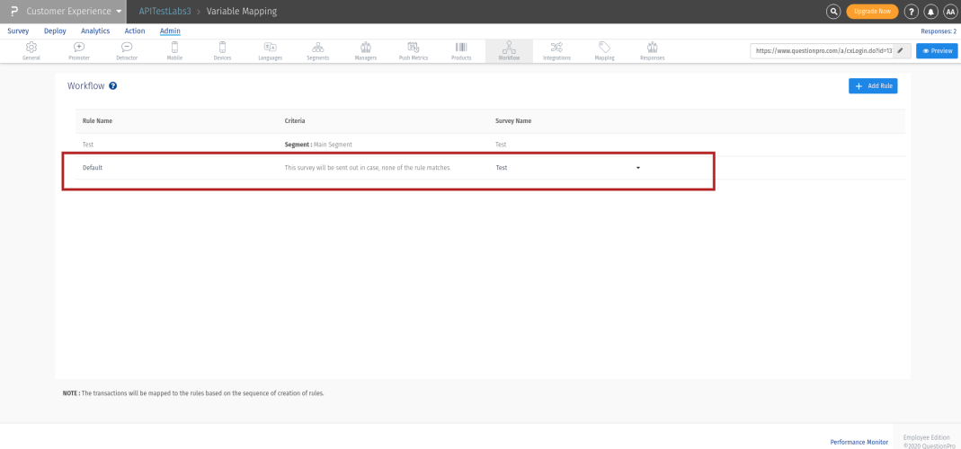 CX-Workflow Rules | QuestionPro Help Document