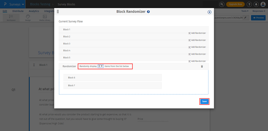 Block randomizer | QuestionPro Help Document