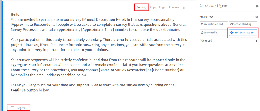 Introduction Text with Acceptance Check Box | Intro Text - How to ...
