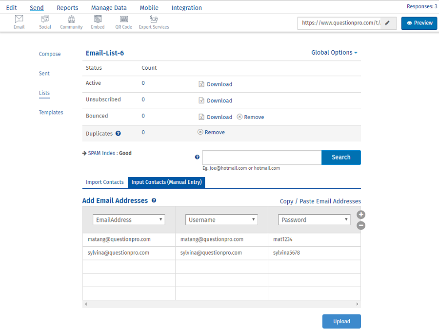 Username and password authentication | QuestionPro Help Document