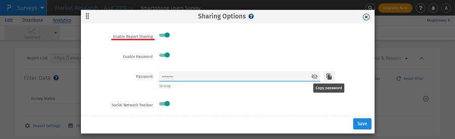 Sharing dashboard reports | QuestionPro Help Document