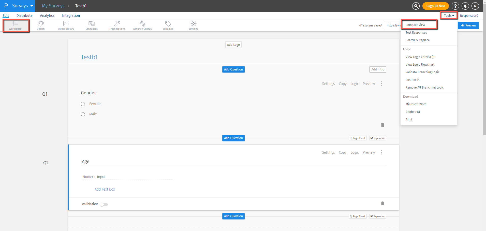 Making a question required - validation | QuestionPro Help Document