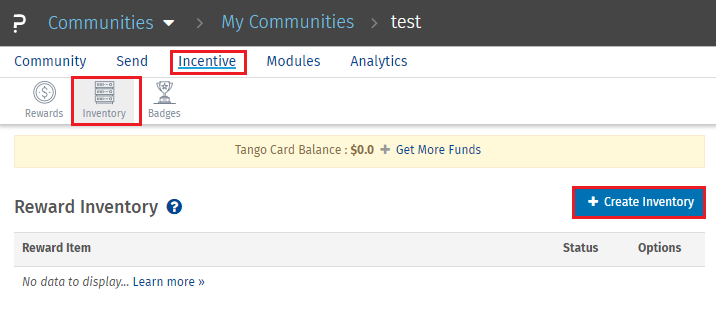 Communities - Reward Inventory | QuestionPro Help Document
