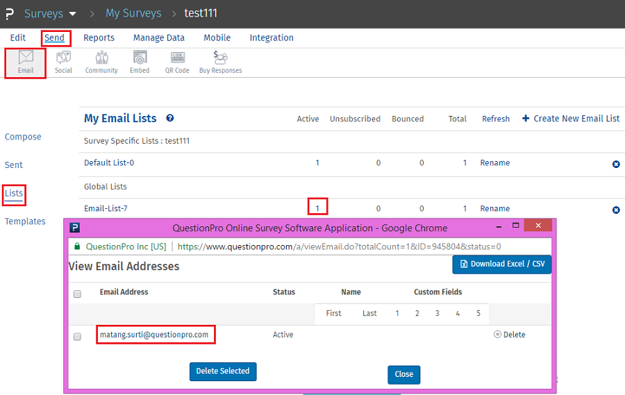 Editing email address | QuestionPro Help Document