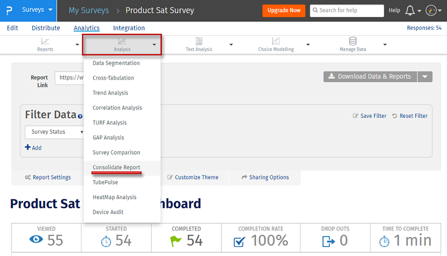 Consolidate Report | Combine Reports | QuestionPro Knowledge Base