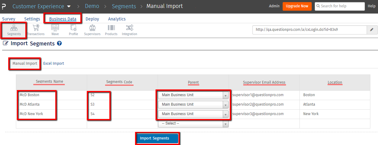 CX - Import/Add Segments | QuestionPro Help Document