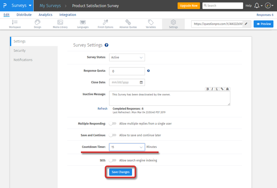 Survey Timer - How to? | QuestionPro Help Document