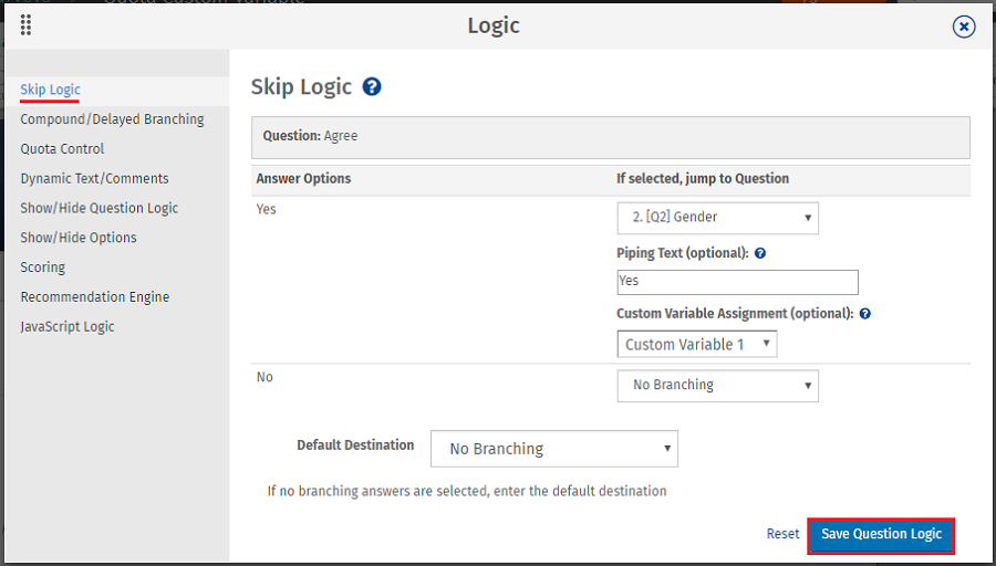 Custom Variable Quota Control | QuestionPro Help Document