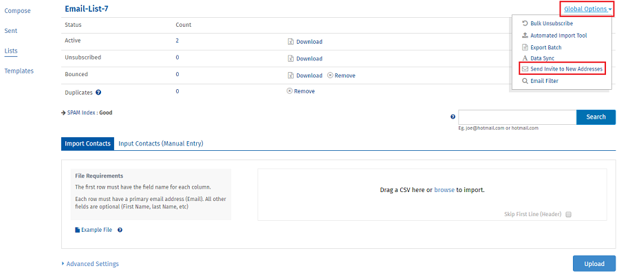 Send Invite to new addresses | QuestionPro Knowledge Base