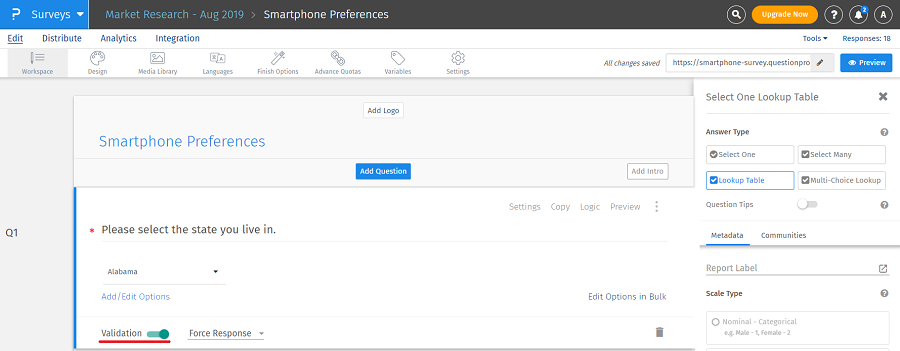 Lookup table question | QuestionPro Help Document