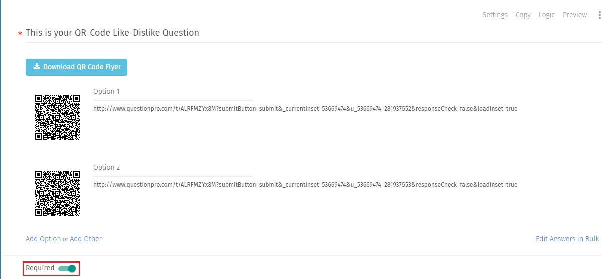 QR Code Like/Dislike | QuestionPro Help Document