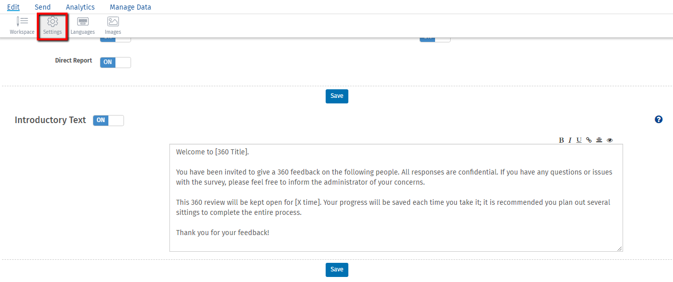 360 Feedback - Introductory Text | QuestionPro Help Document