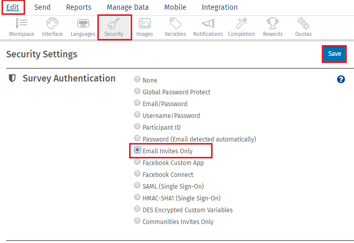 Authentication- Email invite only | QuestionPro Help Document