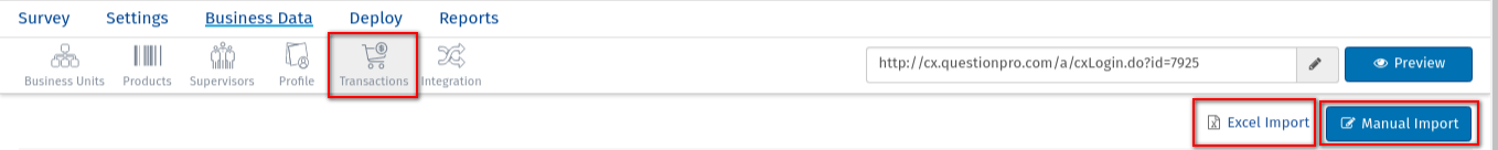 Cx Transactions Manual Import Questionpro Knowledge Base