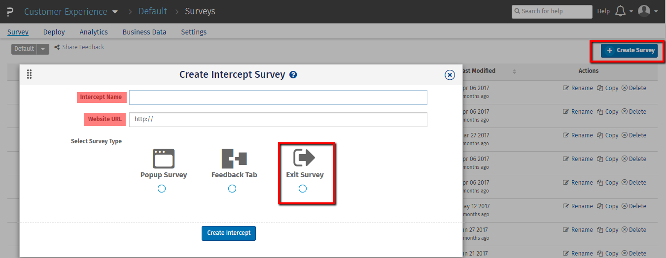 Opt In Trigger for Exit Survey | QuestionPro Knowledge Base