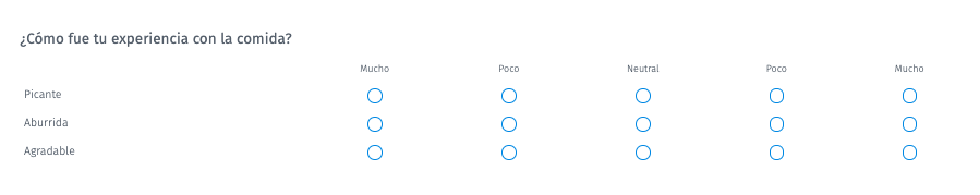 Preguntas de matriz bipolar y Likert | QuestionPro Centro de Ayuda