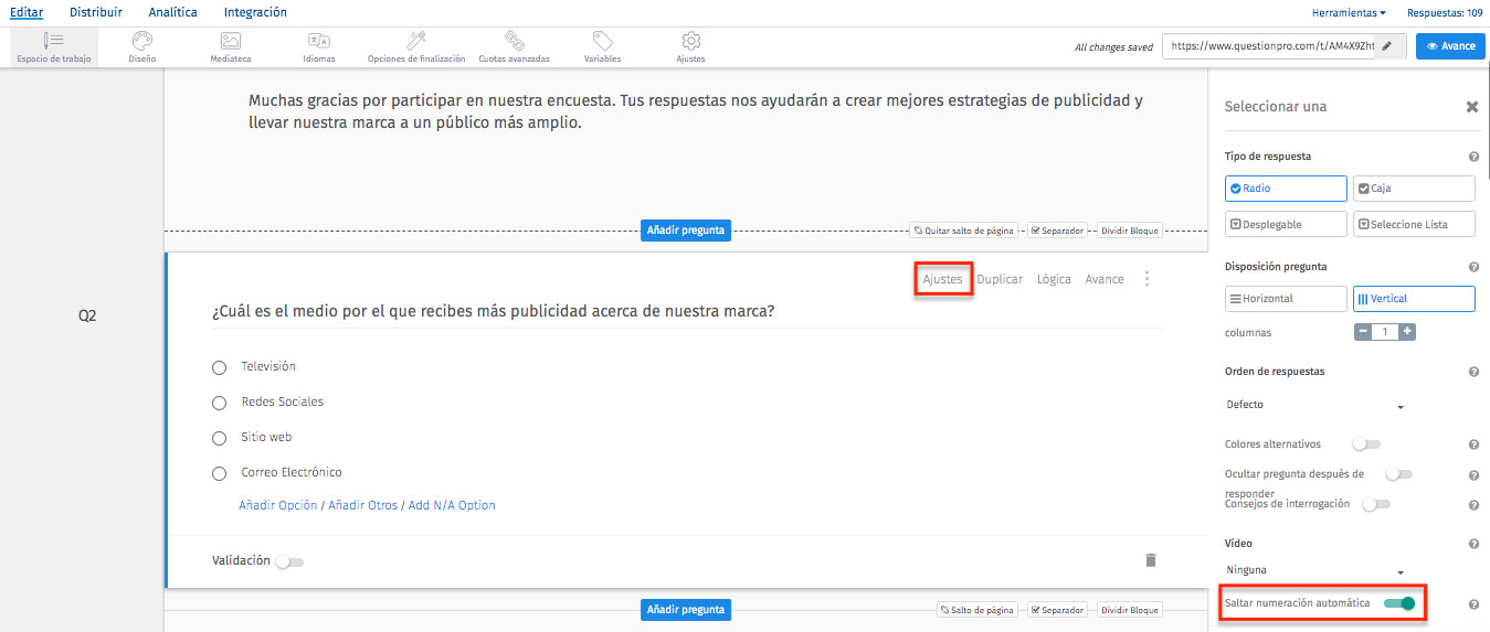 Numeración Automática de Preguntas | QuestionPro Centro de Ayuda Numeración Automática de Preguntas | QuestionPro Centro de Ayuda