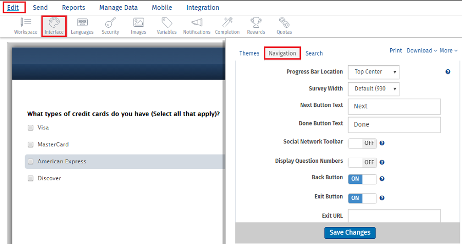 Navigation Buttons | QuestionPro Survey Tools
