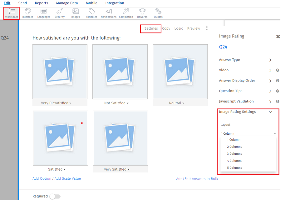 Image Rating Question | QuestionPro Survey Tools